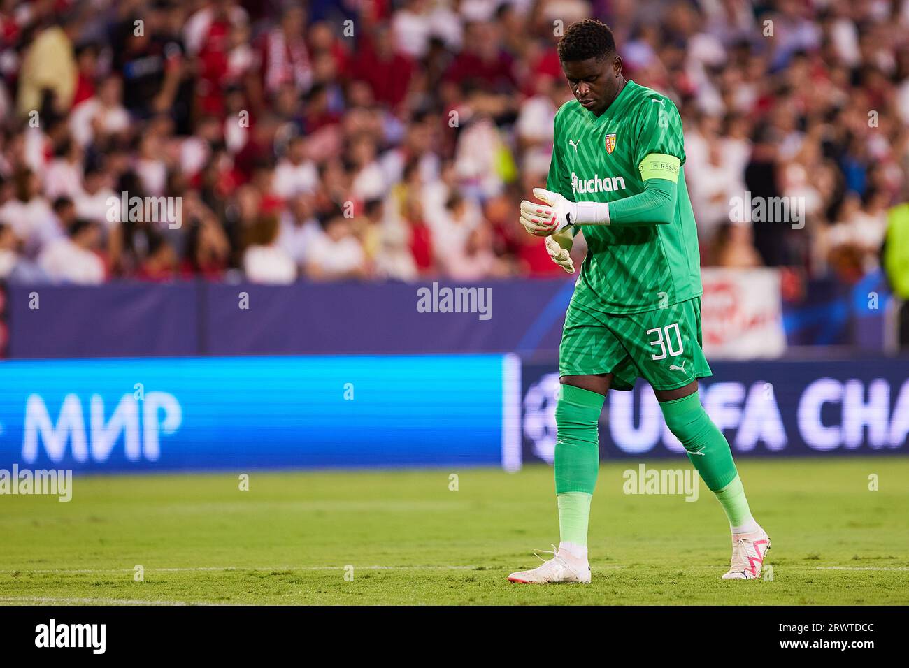 Seville, Spain. 20th Sep, 2023. Goalkeeper Brice Samba (30) of Lens ...