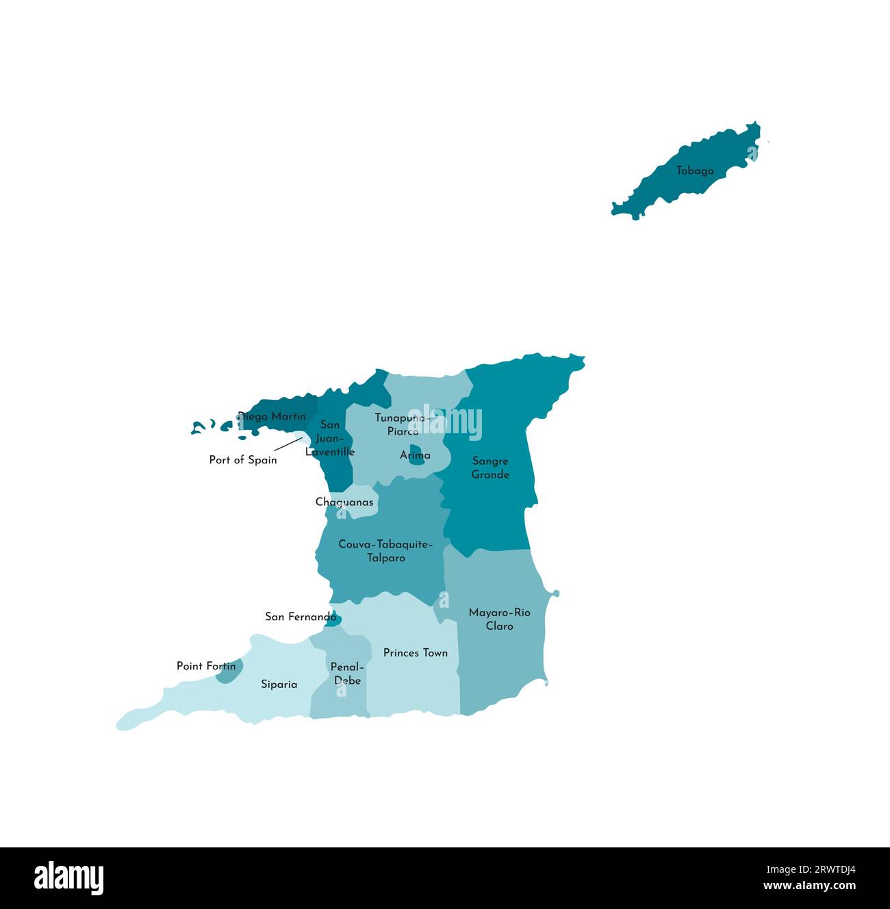 Vector isolated illustration of simplified administrative map of ...