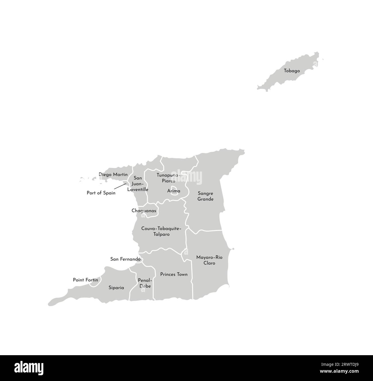Vector isolated illustration of simplified administrative map of ...