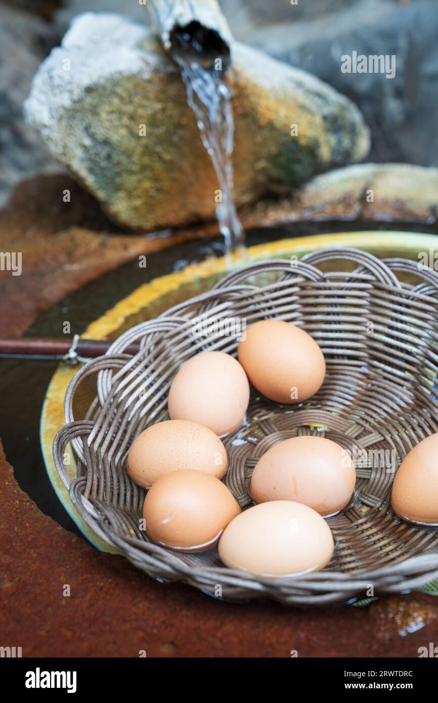 Hot spring eggs in Shibu Onsen Stock Photo - Alamy