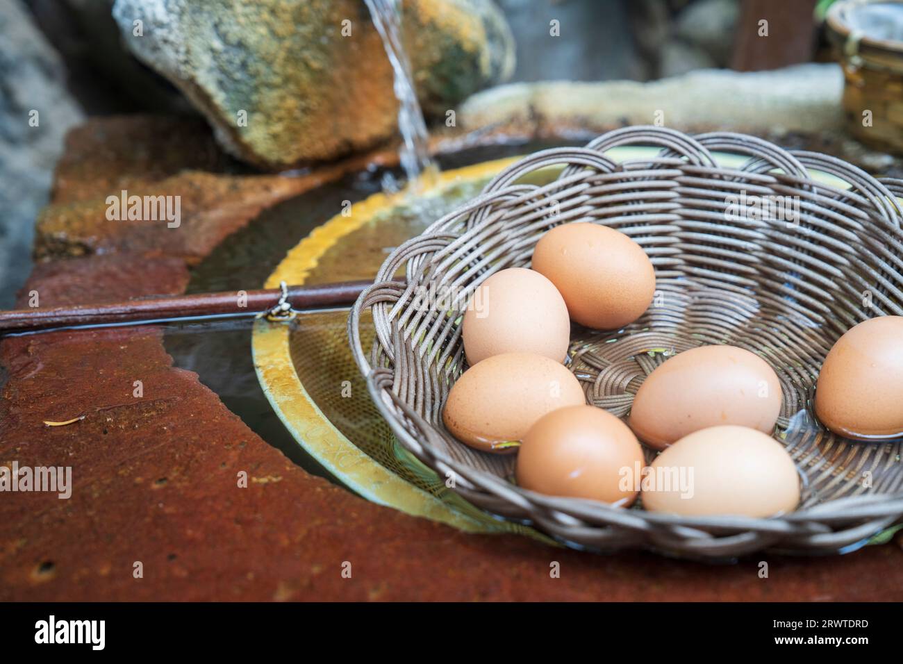 Hot spring eggs in Shibu Onsen Stock Photo - Alamy
