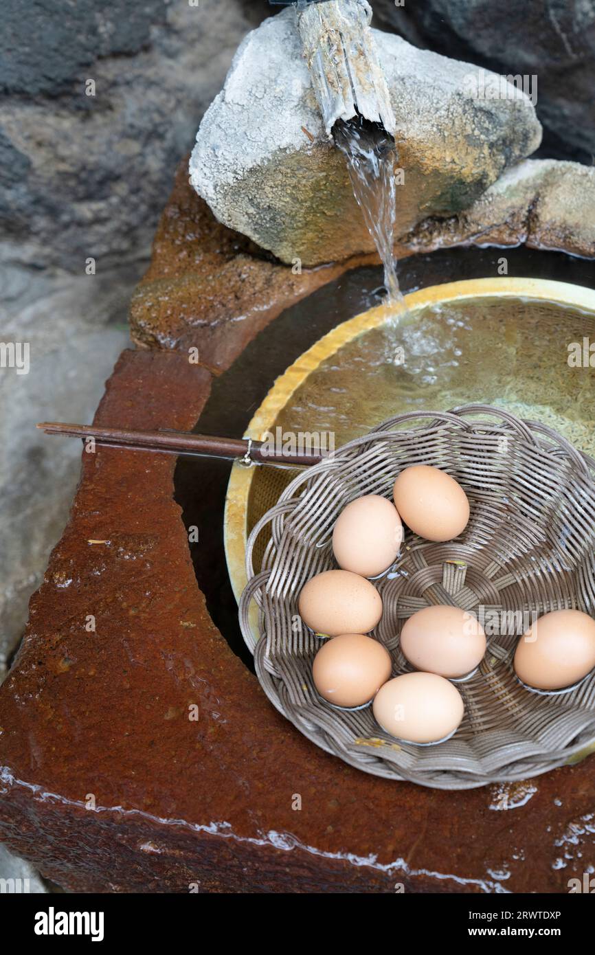 Hot spring eggs in Shibu Onsen Stock Photo - Alamy