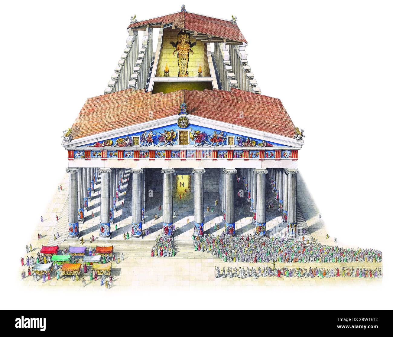 Greece, Ephesus, The Temple Of Artemis, illustration Stock Photo - Alamy