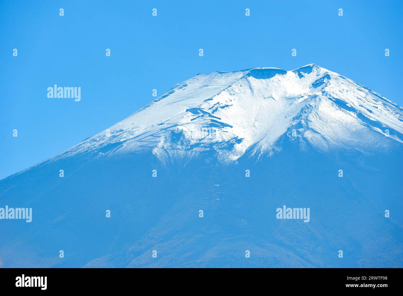 Fuji in the first snow through ears of rice Stock Photo - Alamy