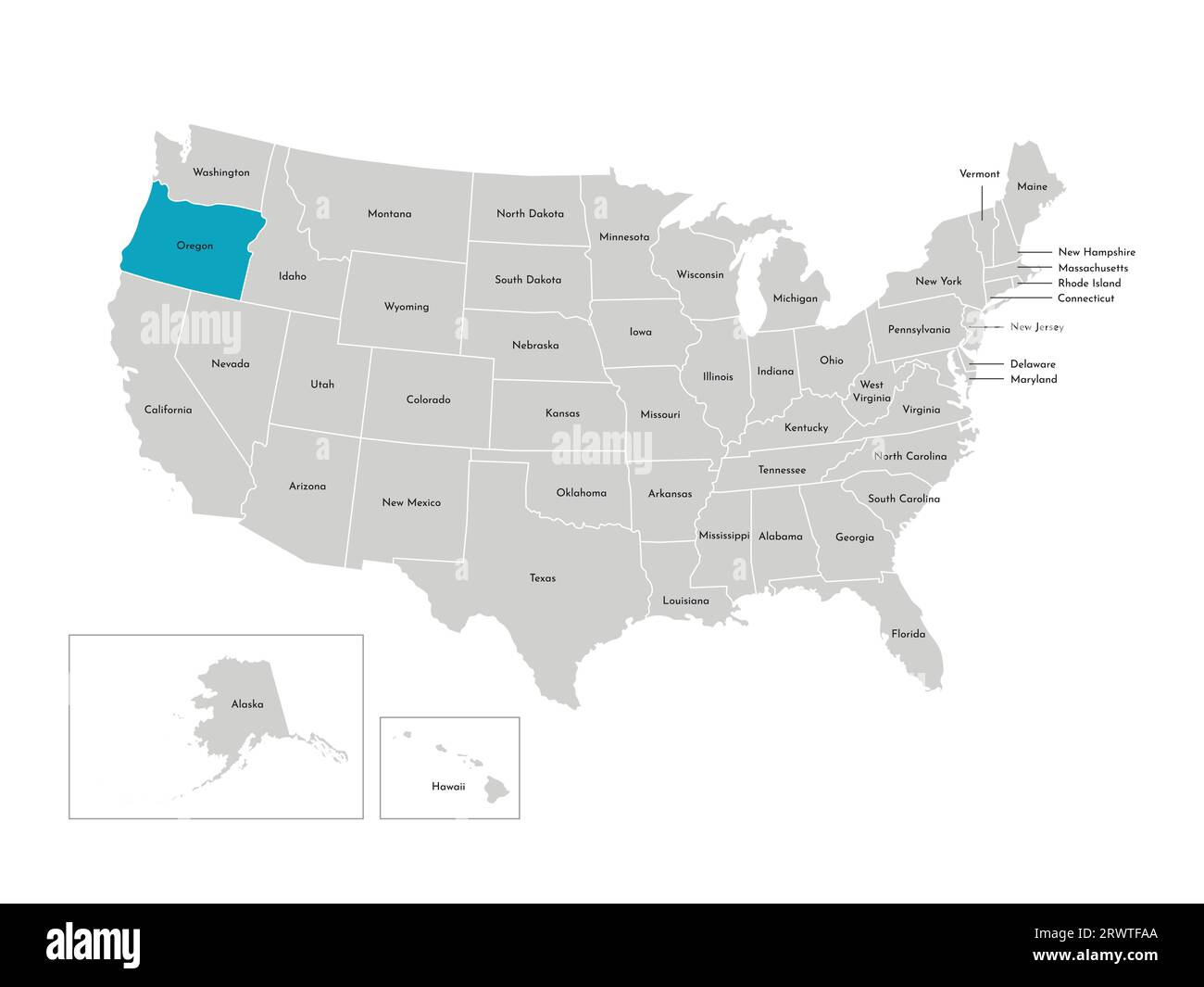 Vector isolated illustration of simplified administrative map of the ...