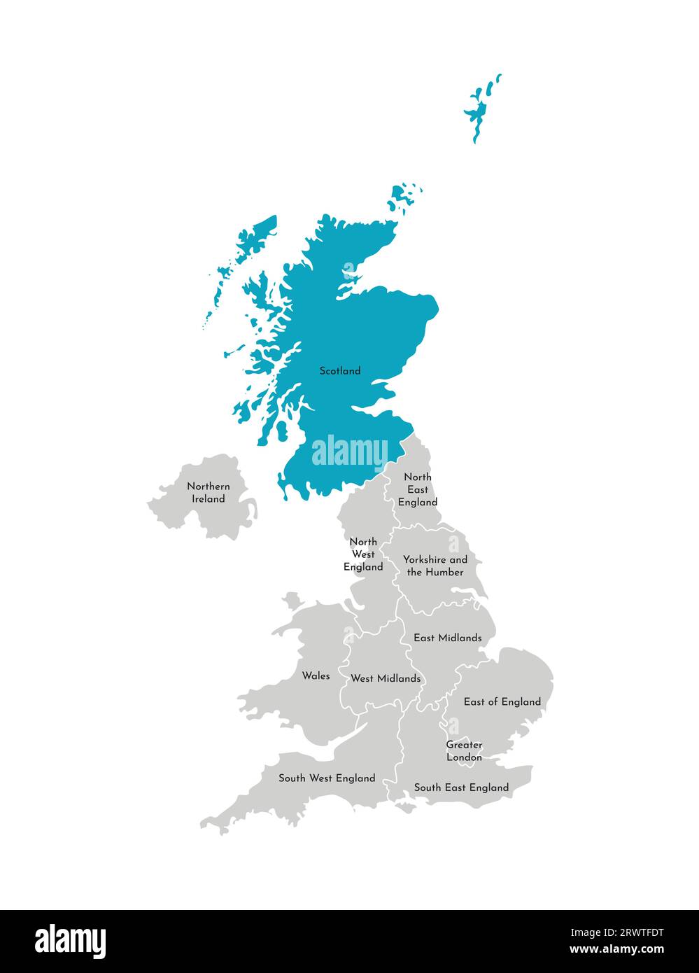 Vector isolated illustration of simplified administrative map of the ...