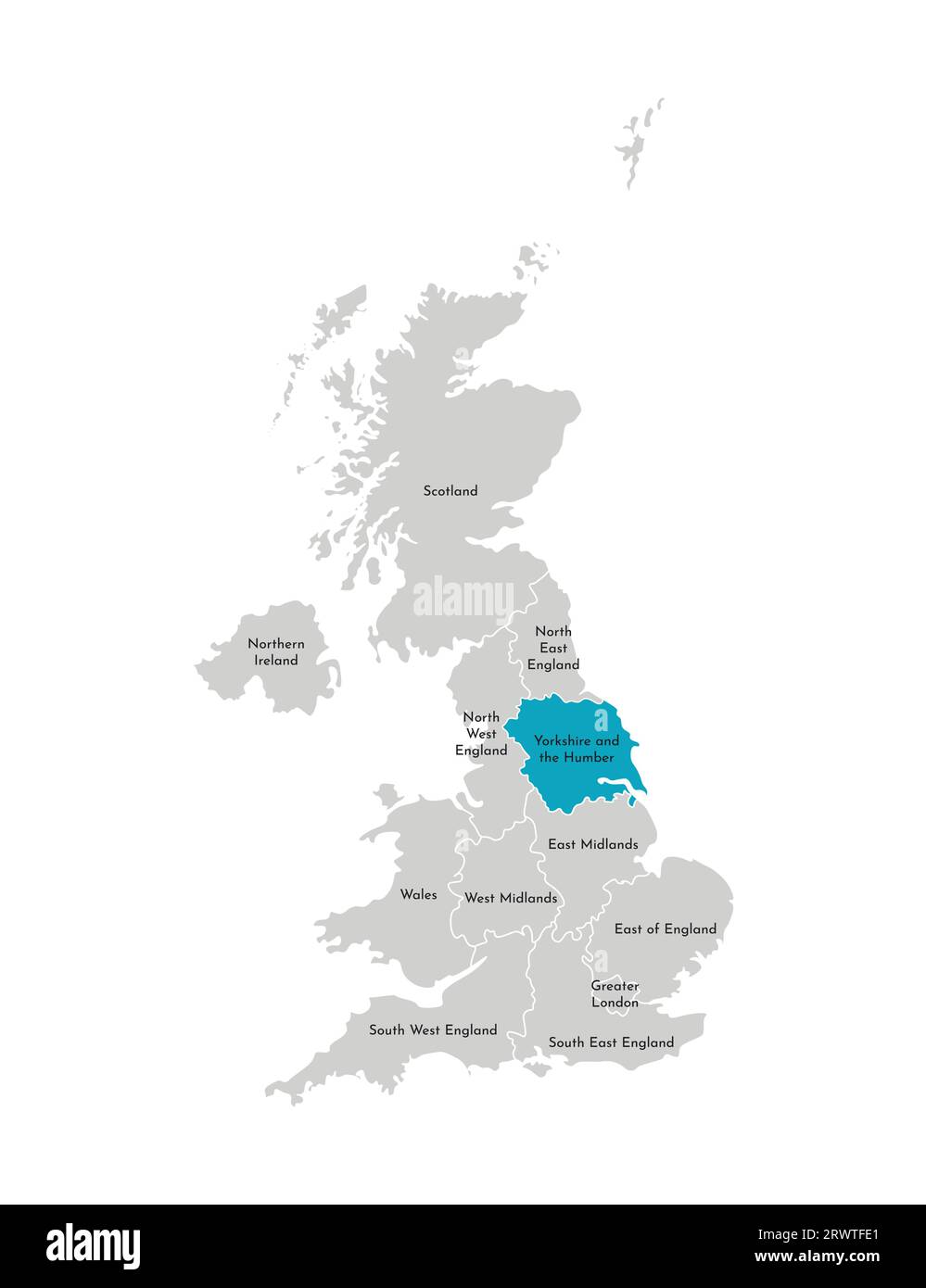 Vector isolated illustration of simplified administrative map of the ...