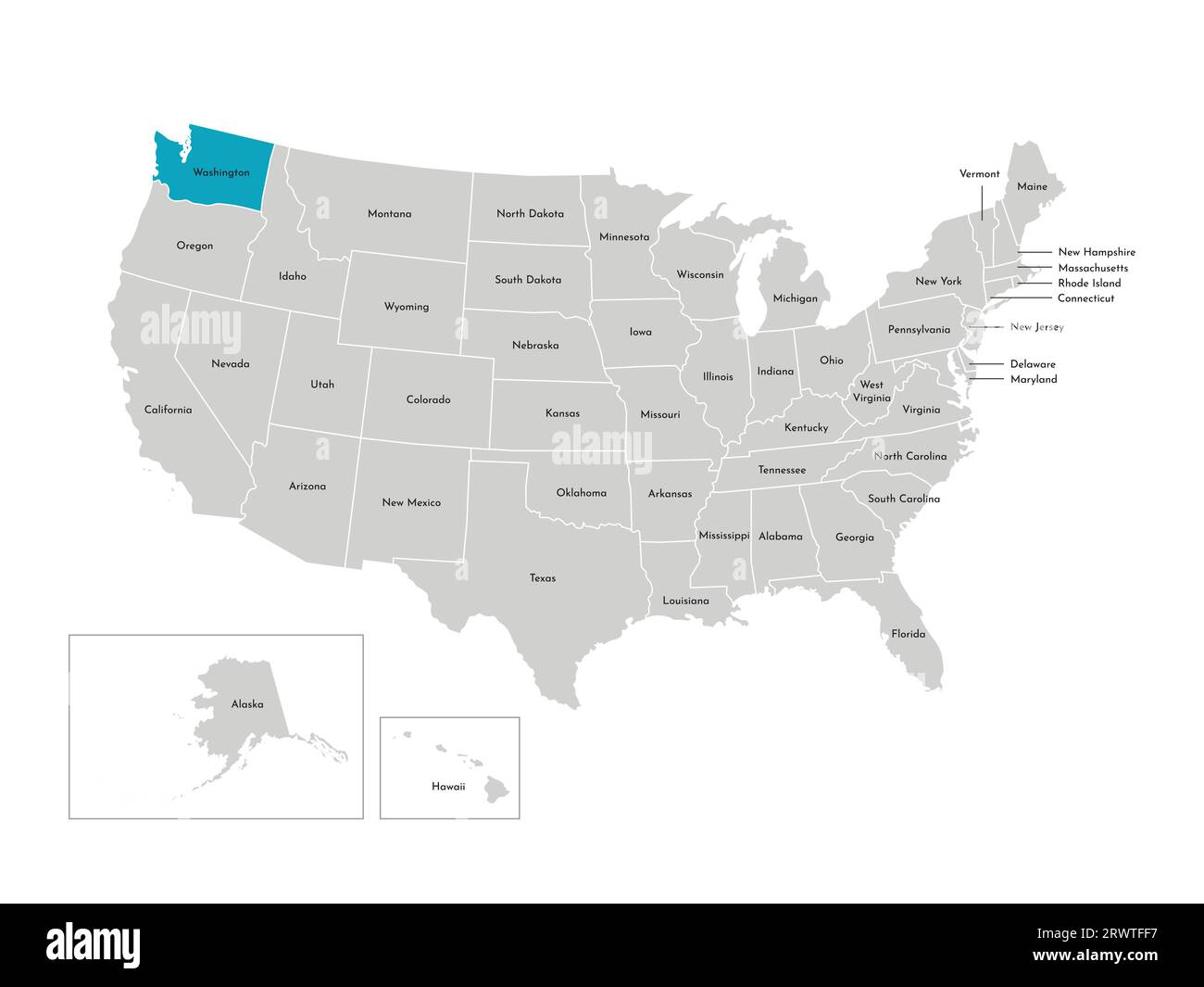 Vector isolated illustration of simplified administrative map of the ...