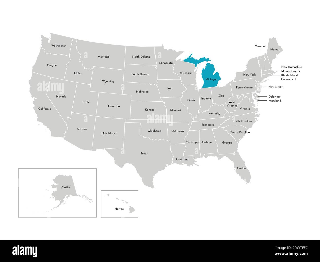 Vector isolated illustration of simplified administrative map of the ...