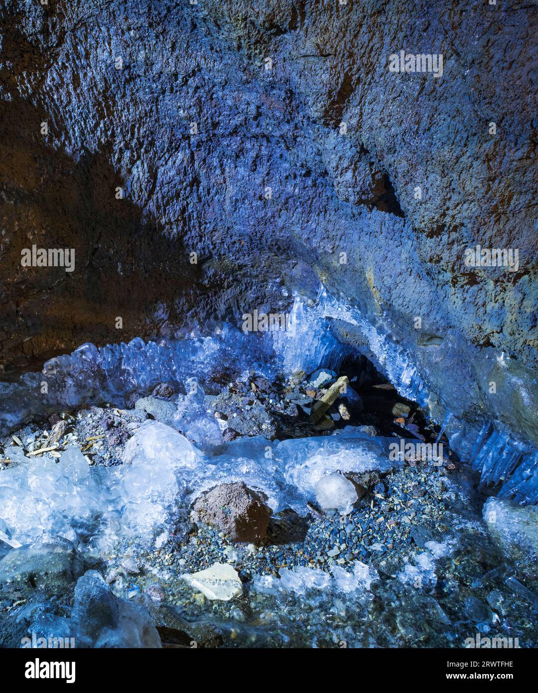 Yamanashi Landscapes Narusawa Ice Cave Hell Hole (Natural Monument Stock Photo - Alamy