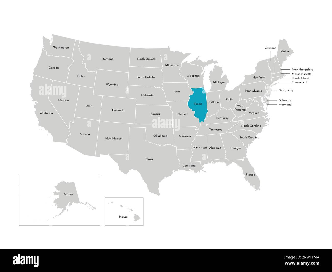 Vector isolated illustration of simplified administrative map of the ...