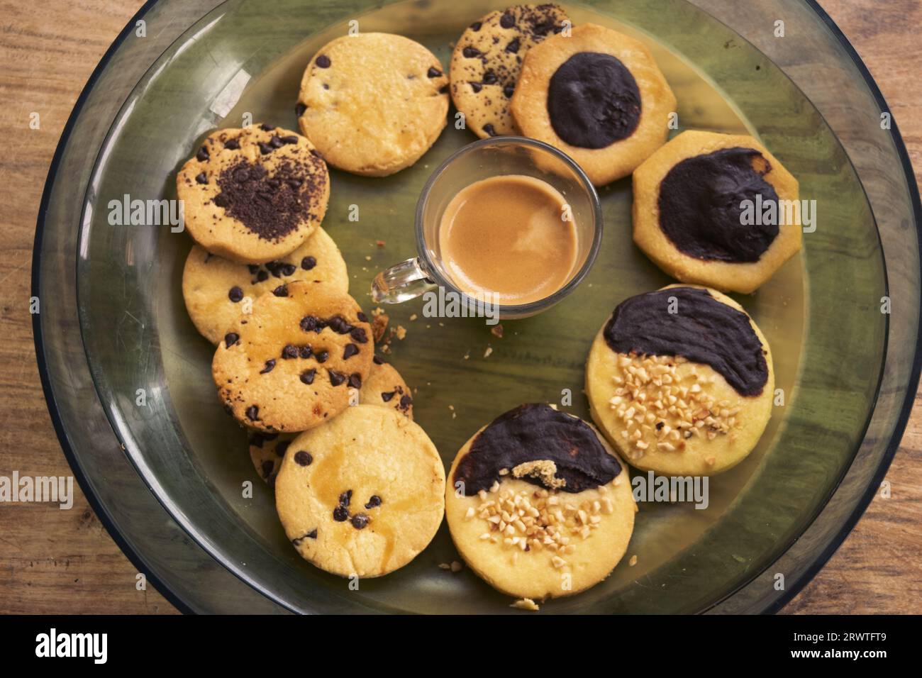 composition of homemade biscuits and cuo of espresso coffee Stock Photo ...