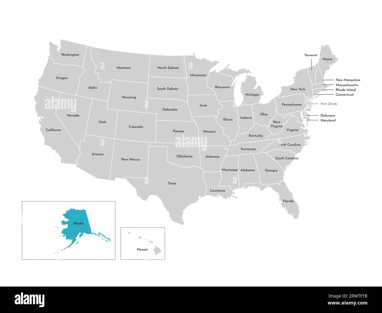 Vector isolated illustration of simplified administrative map of the ...