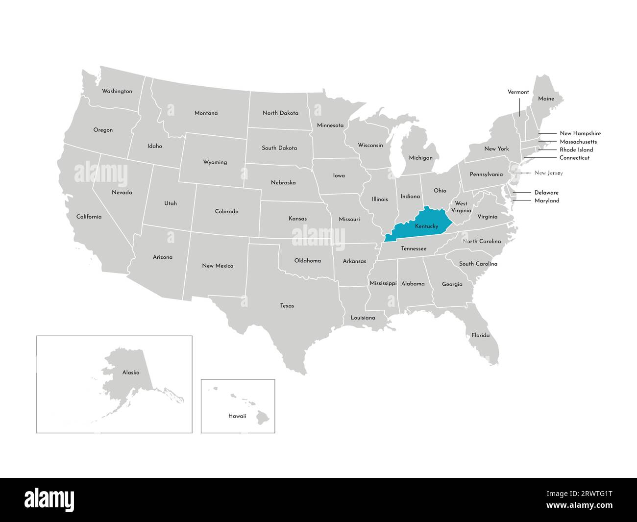 Vector isolated illustration of simplified administrative map of the ...