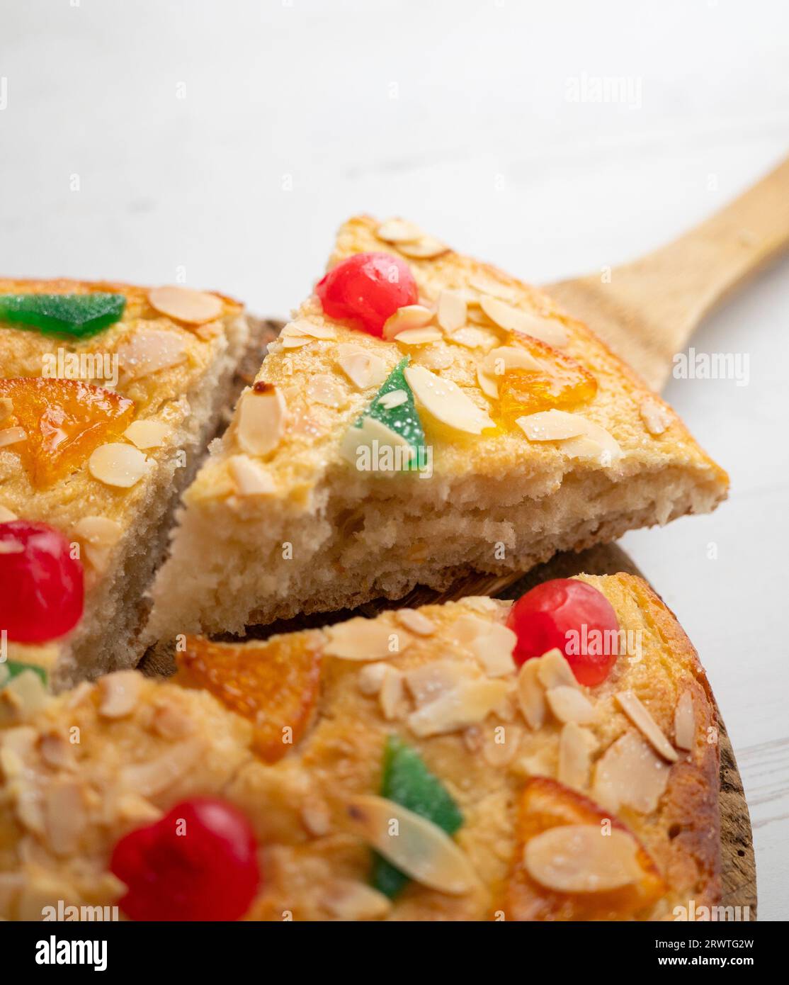 Coca de sant joan. Traditional San Juan cake to celebrate the arrival ...