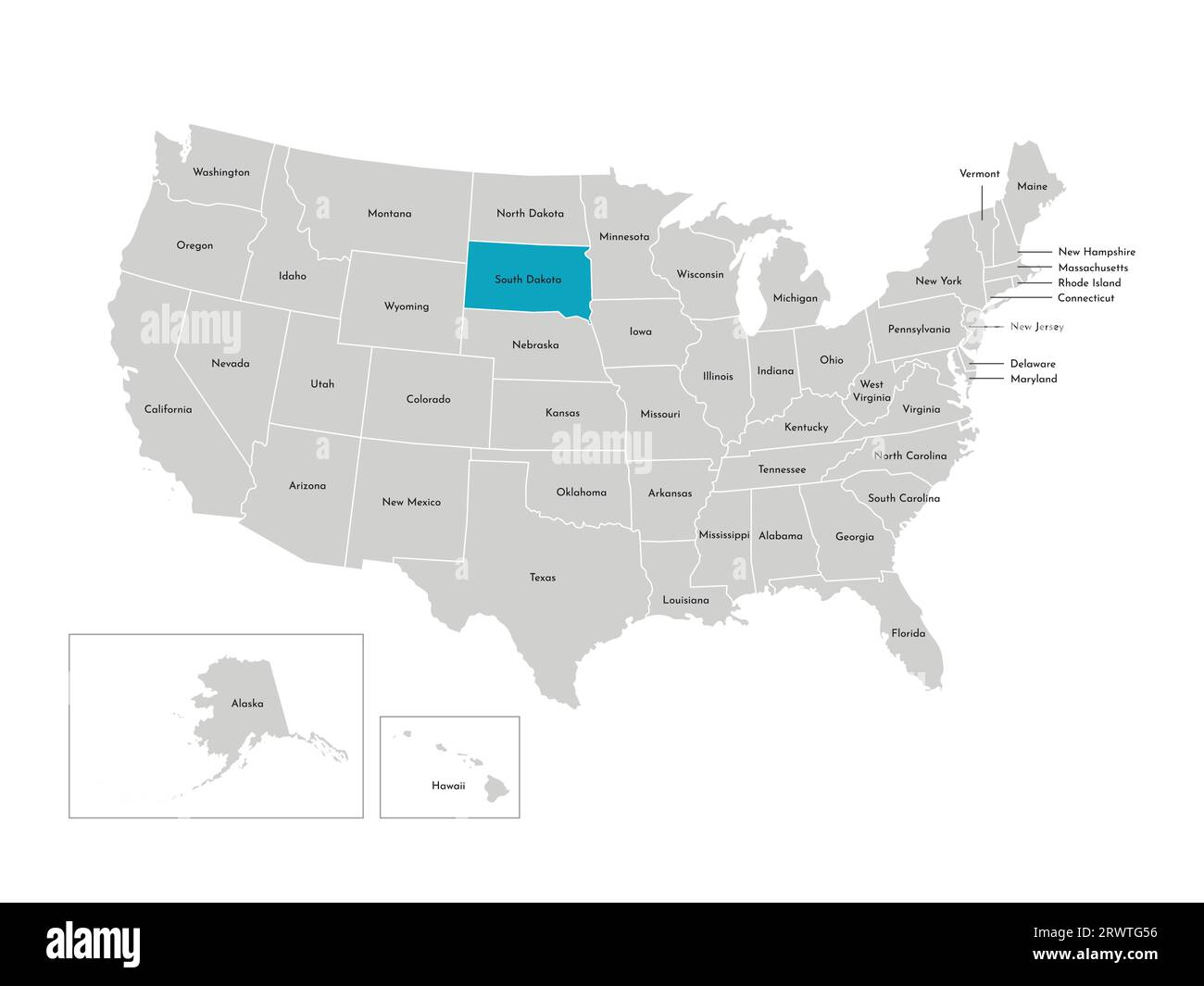Vector isolated illustration of simplified administrative map of the ...