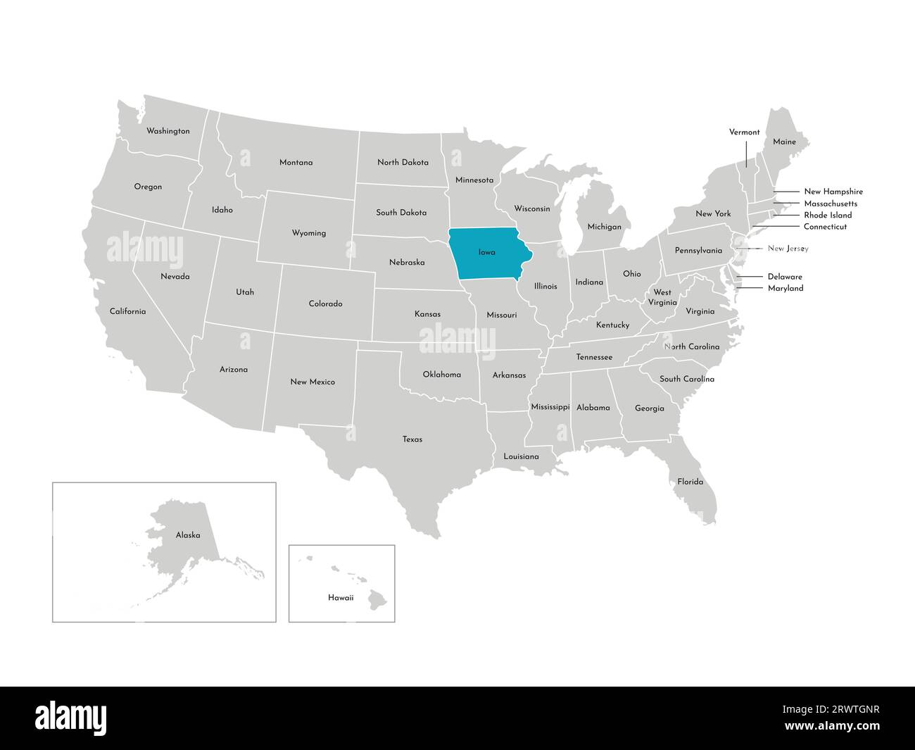 Vector isolated illustration of simplified administrative map of the ...