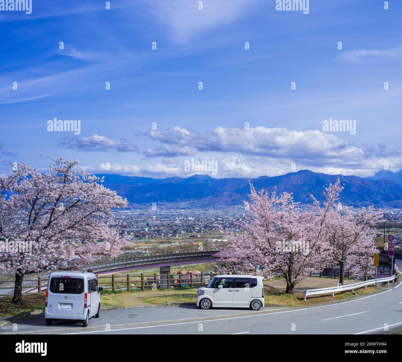 Yamanashi Prefecture Landscapes Cherry blossoms on the Peach Blossom ...