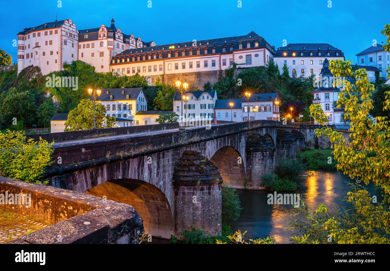 WEILBURG; GERMANY - AUGUST 3; 2023: Panoramic image of historic ...