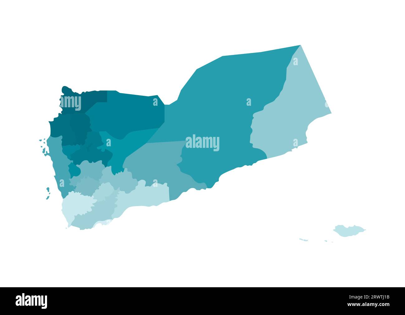 Vector isolated illustration of simplified administrative map of Yemen ...