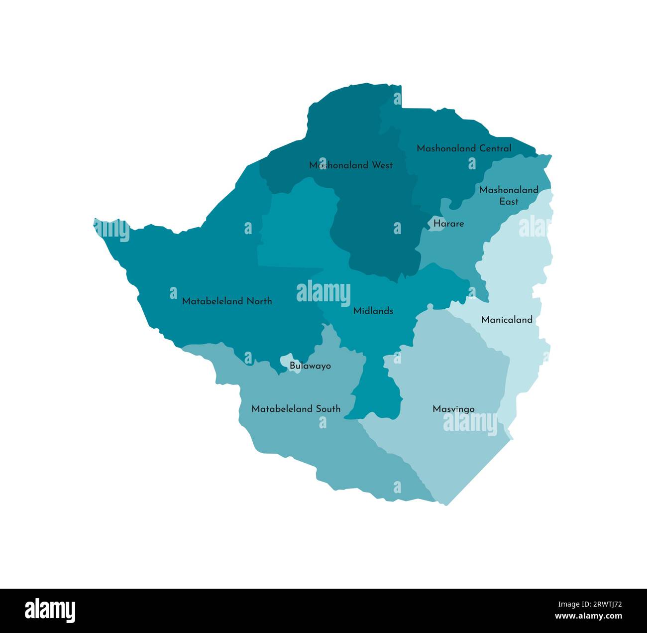Vector isolated illustration of simplified administrative map of ...