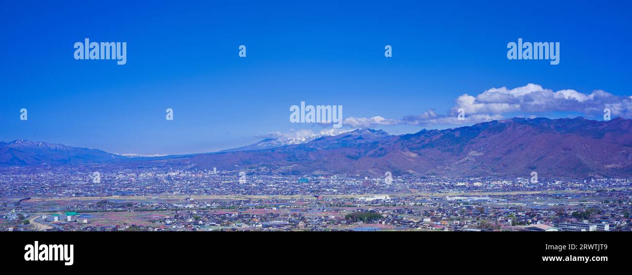 Yamanashi Landscapes Peach blossoms in Kofu Basin Fuefuki-Kofu City and ...
