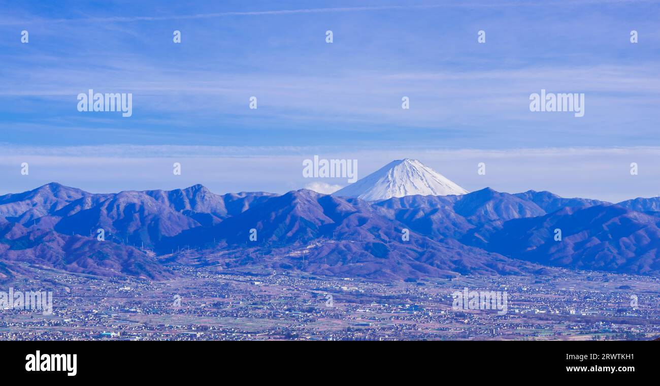 Yamanashi Landscapes Kofu Basin and Mt. Fuji in the distance ...
