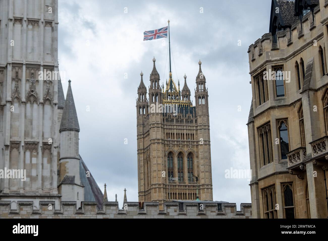 LONDON- SEPTEMBER, 18, 2023: View of the Houses of Parliament with ...