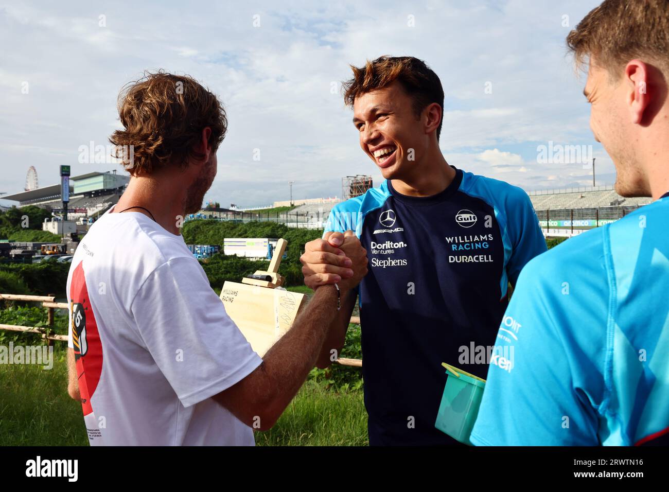 Suzuka, Japan. 21st Sep, 2023. (L to R): Sebastian Vettel (GER) and ...