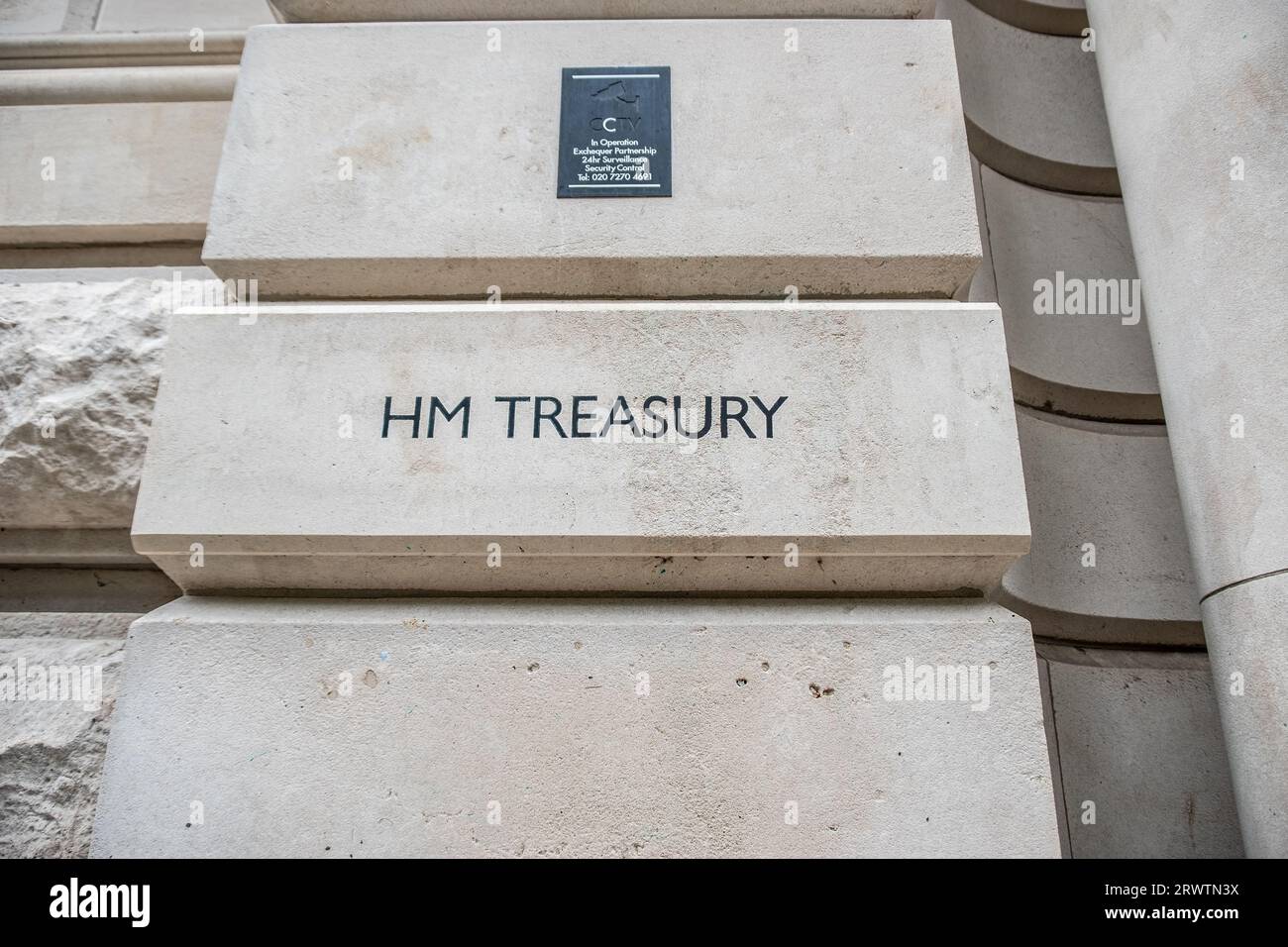 LONDON- SEPTEMBER, 18, 2023: UK government HM Treasury building in Westminster, London Stock ...