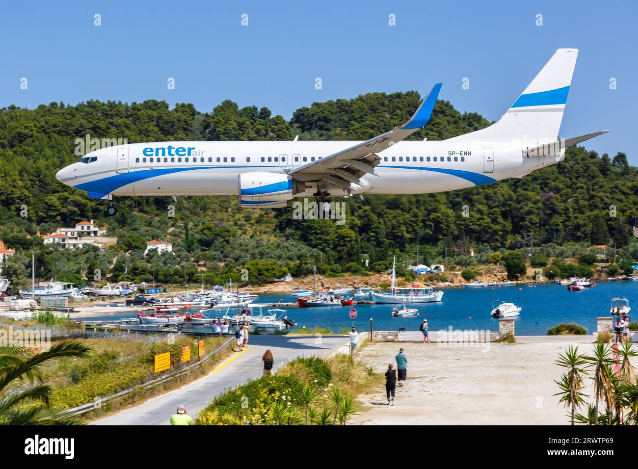 Skiathos, Greece - June 30, 2023: Enter Air Boeing 737-800 airplane at ...