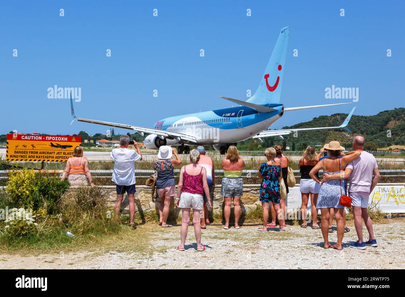 Skiathos, Greece - June 30, 2023: TUI Boeing 737-800 airplane at ...