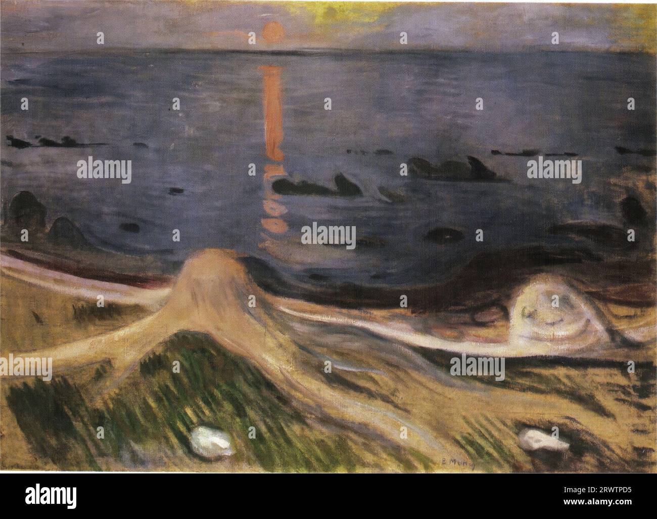 Edward Munch - The mystery of a summer night 1892 Stock Photo - Alamy