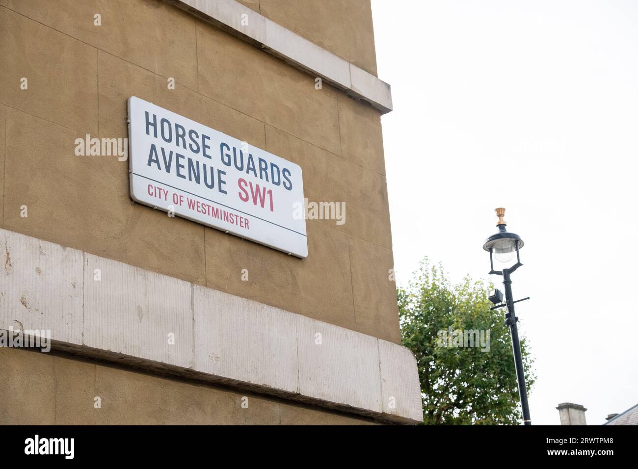 LONDON- SEPTEMBER, 18, 2023: Horse Guards Avenue SW1 street sign ...