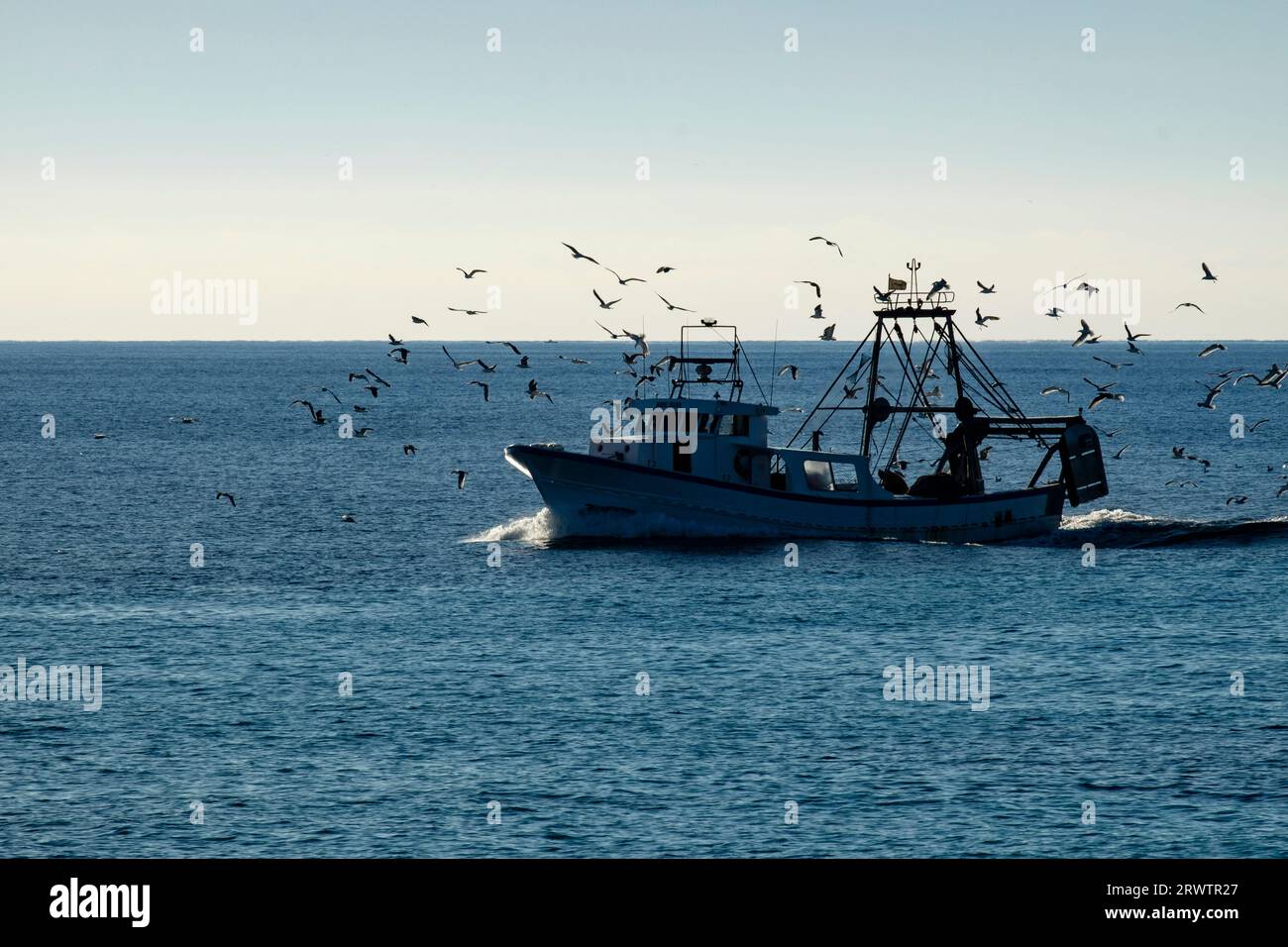 Fishing boat in front of Cabrera National Park,Santanyi, Mallorca ...