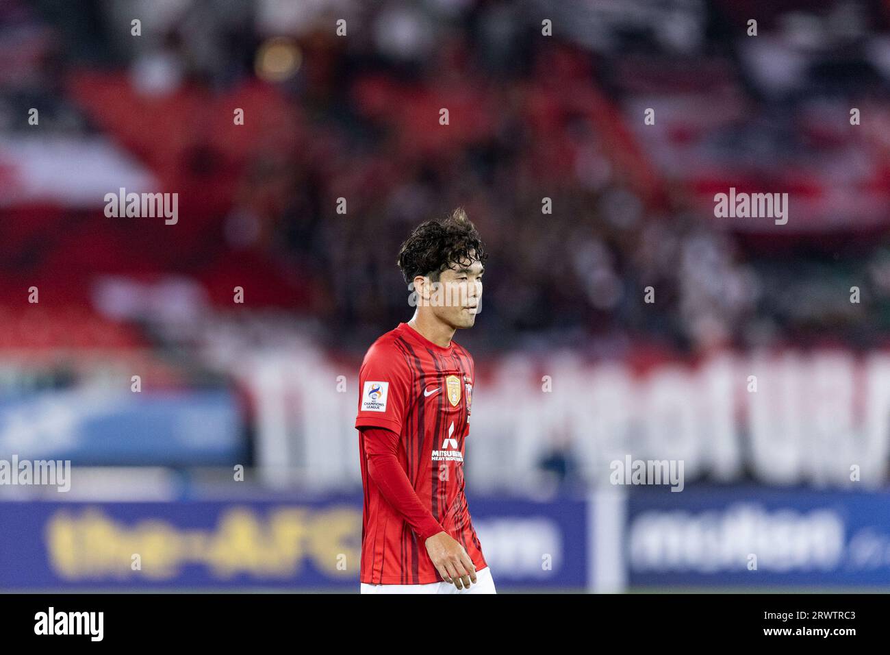 Wuhan, China. 20th Sep, 2023. Takuya Iwanami #4 of Urawa Red Diamonds ...