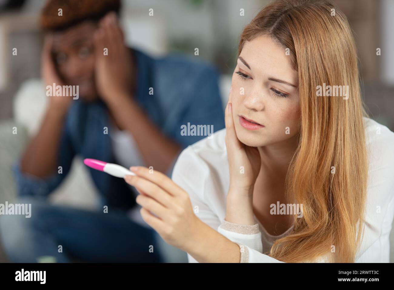 distraught girl waiting for pregnancy test result thinking about future ...