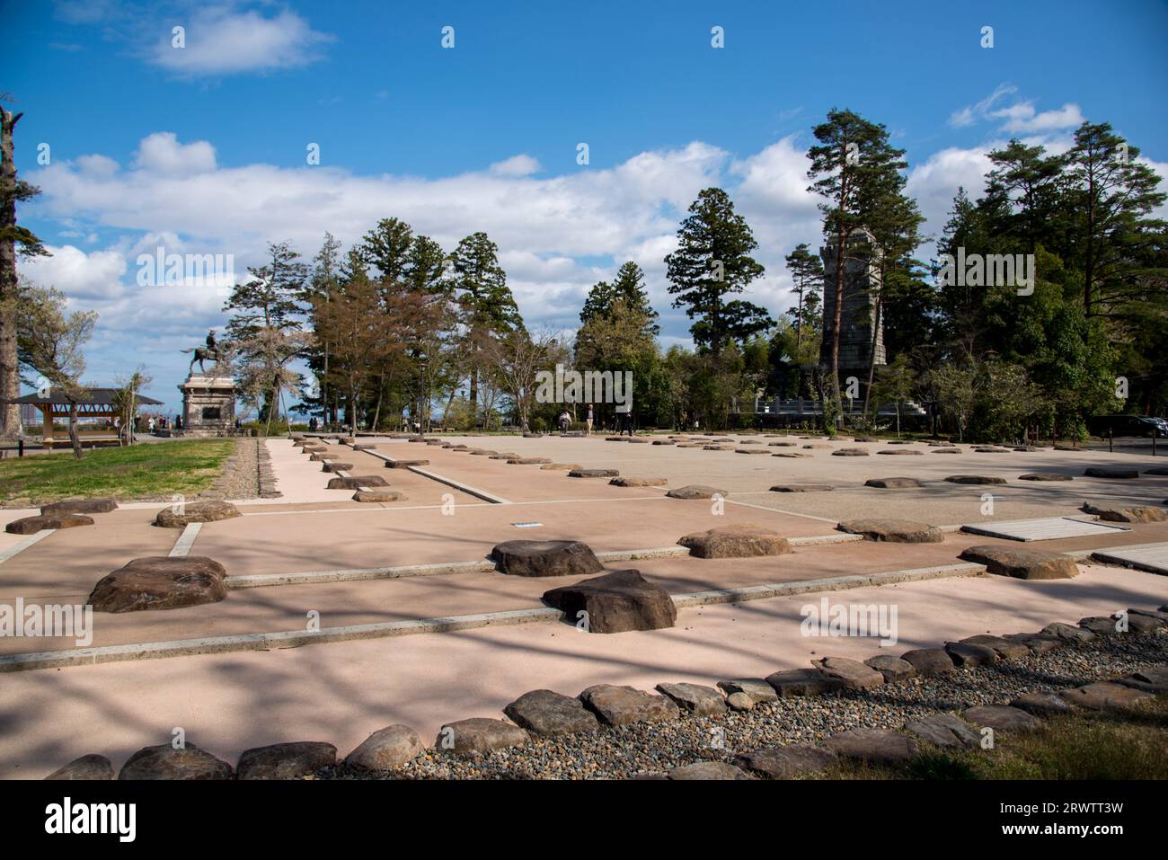 Ruins of the hall in Sendai Castle's main citadel Stock Photo - Alamy