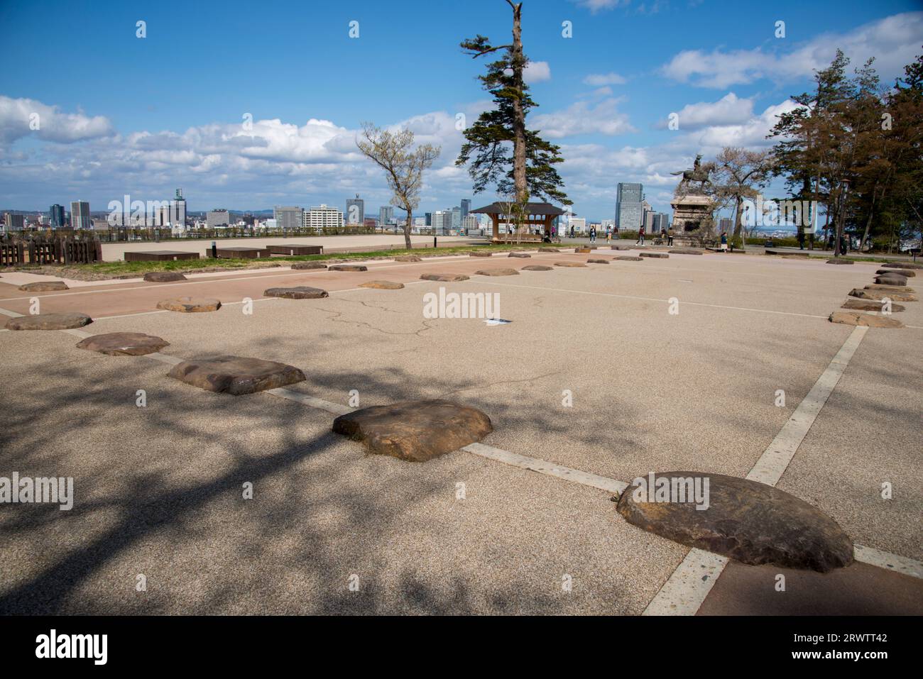 Ruins of the hall in Sendai Castle's main citadel Stock Photo - Alamy