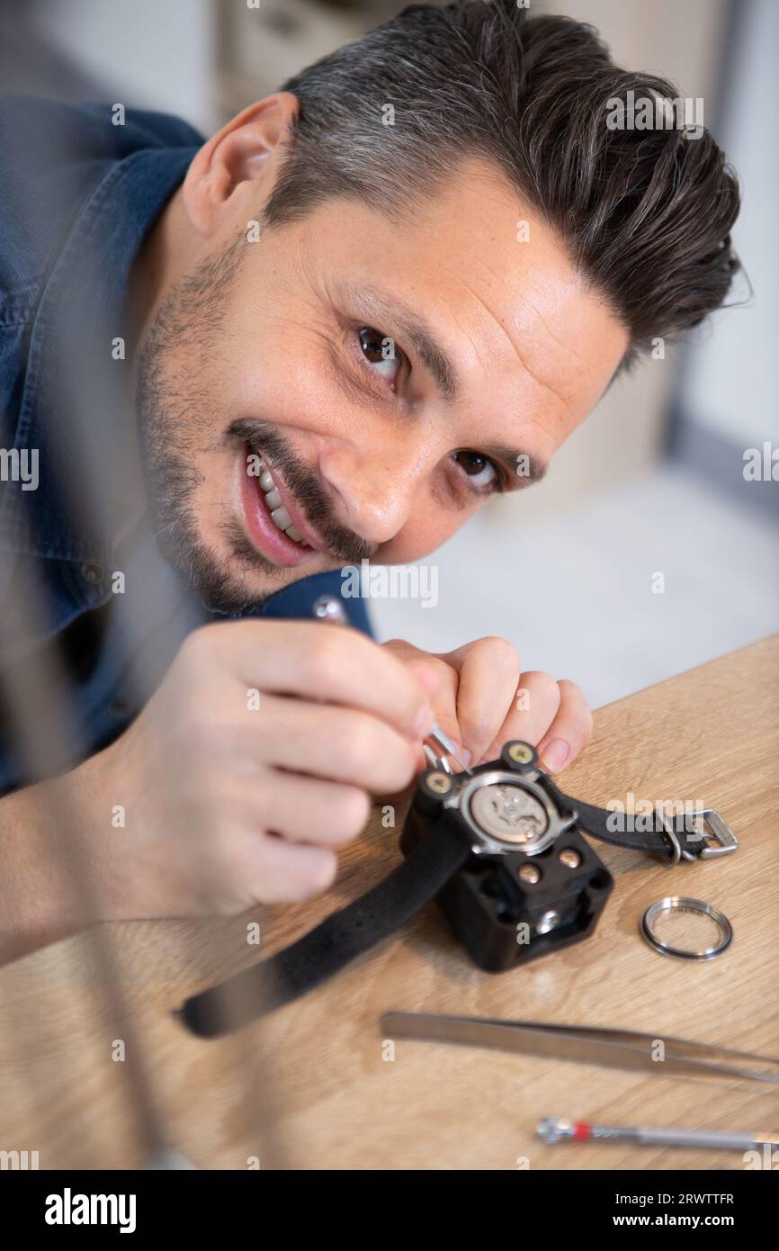 Smartwatch man old hi-res stock photography and images - Alamy