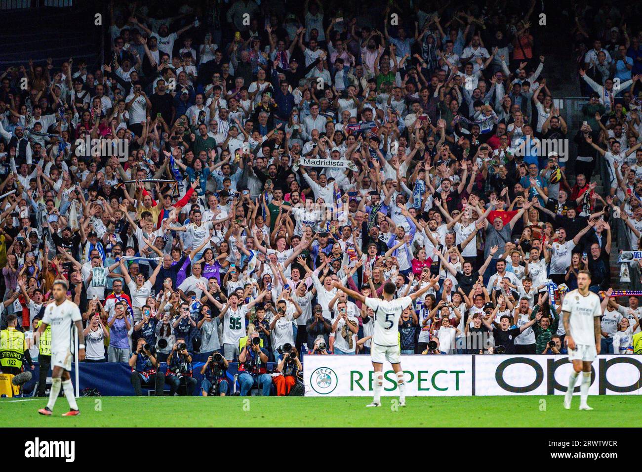 Madrid, Spain. 20th Sep, 2023. Jude Bellingham (Real Madrid) celebrate ...