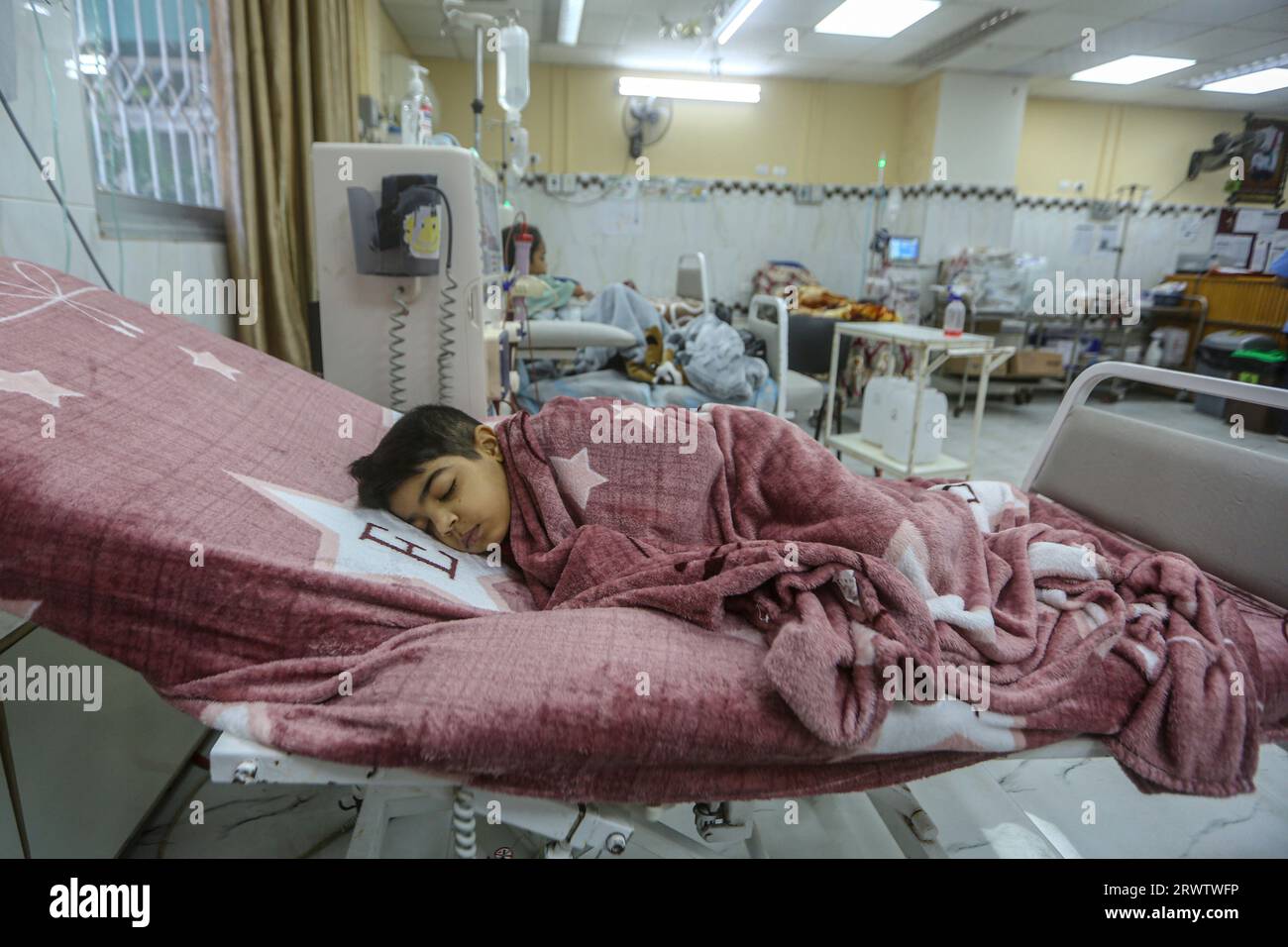 Gaza City, Palestinian Territories. 21st Sep, 2023. Abdallah Diab, a 10 years old Palestinian ...