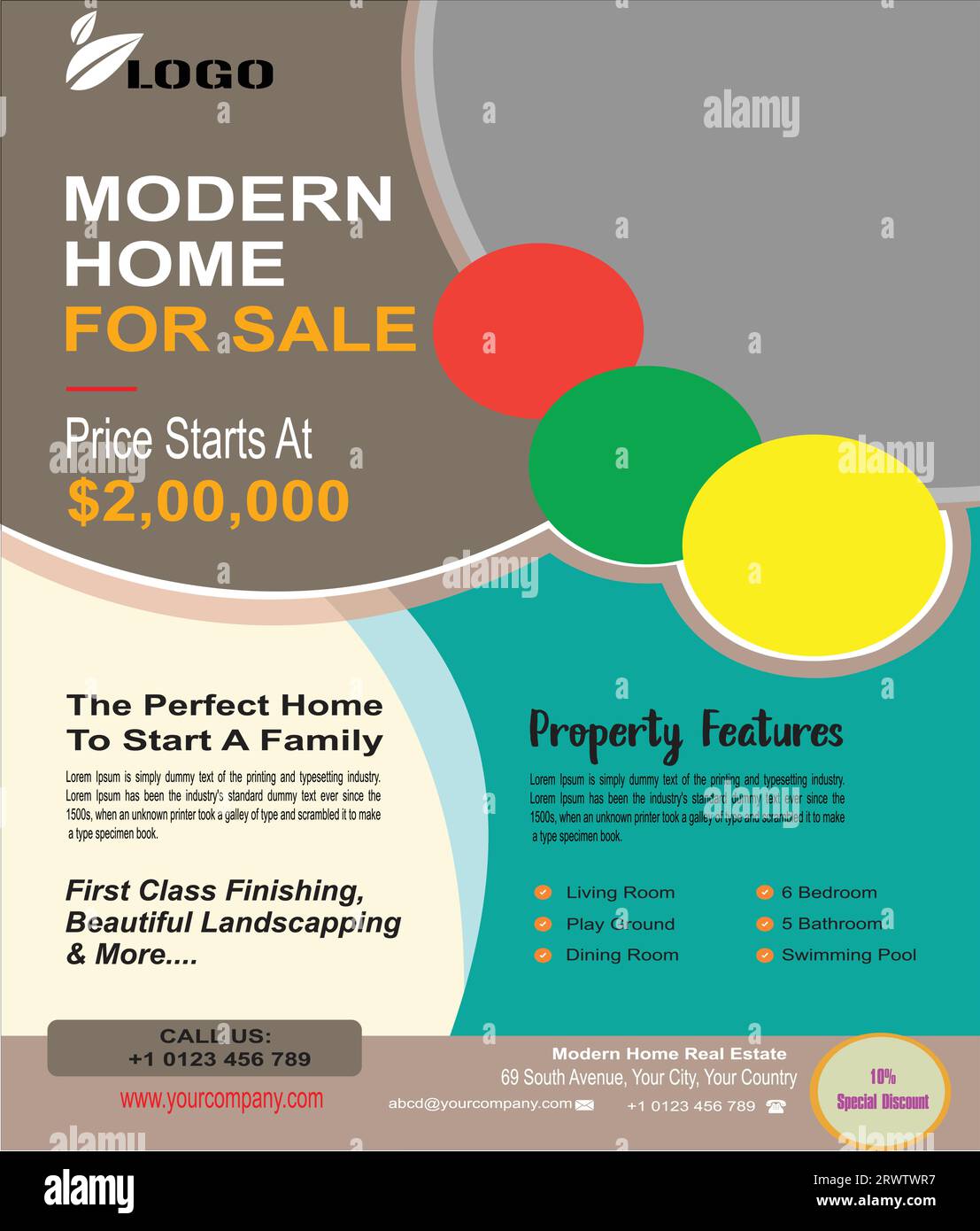 Editable home sale flyer hi-res stock photography and images - Alamy