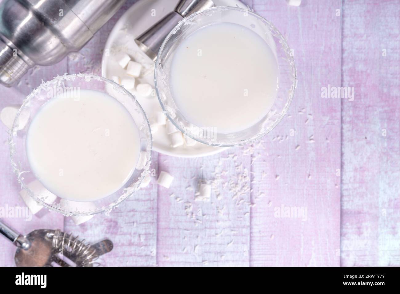 Cottontail Martini, sweet cute white martini alcohol cocktail, with ...