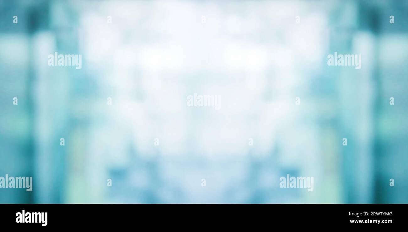 Abstract blur soft focus blue color interior and modern workplace ...