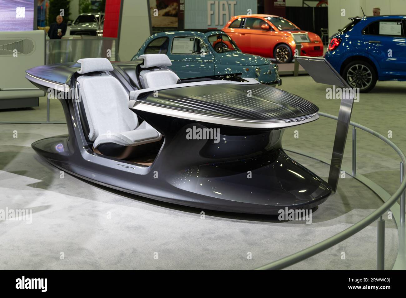 DETROIT, MI/USA - SEPTEMBER 13, 2023: Close-up of a Chrysler Synthesis ...