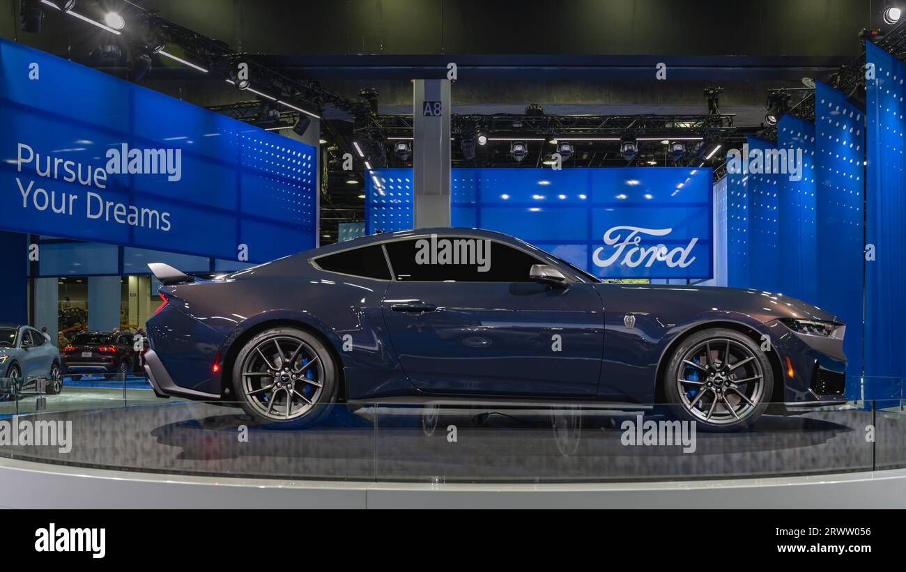 DETROIT, MI/USA - SEPTEMBER 13, 2023: A 2024 Ford Mustang Dark Horse ...
