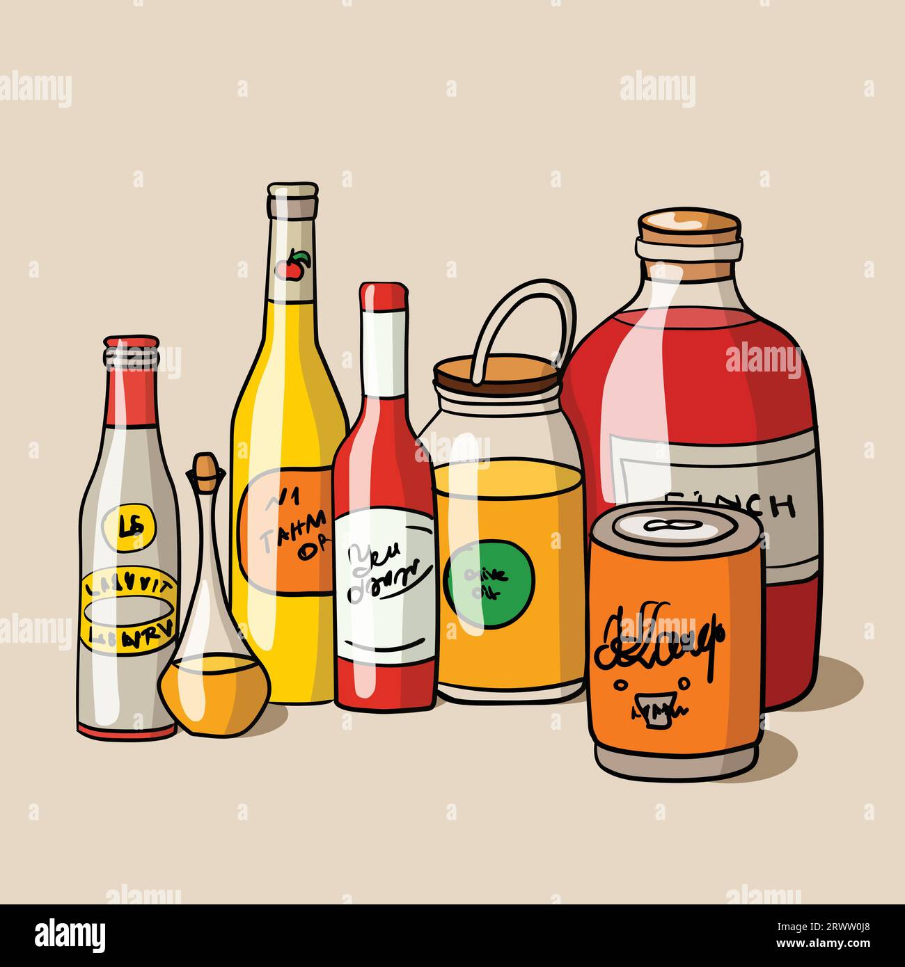 Vector doodle hand drawn jars and bottles Stock Vector Image & Art - Alamy