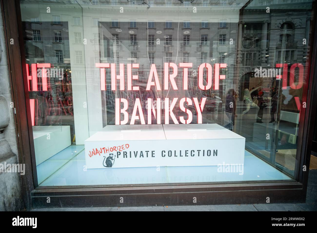 LONDON- SEPTEMBER, 19, 2023: The Art of Banksy private collection pop ...