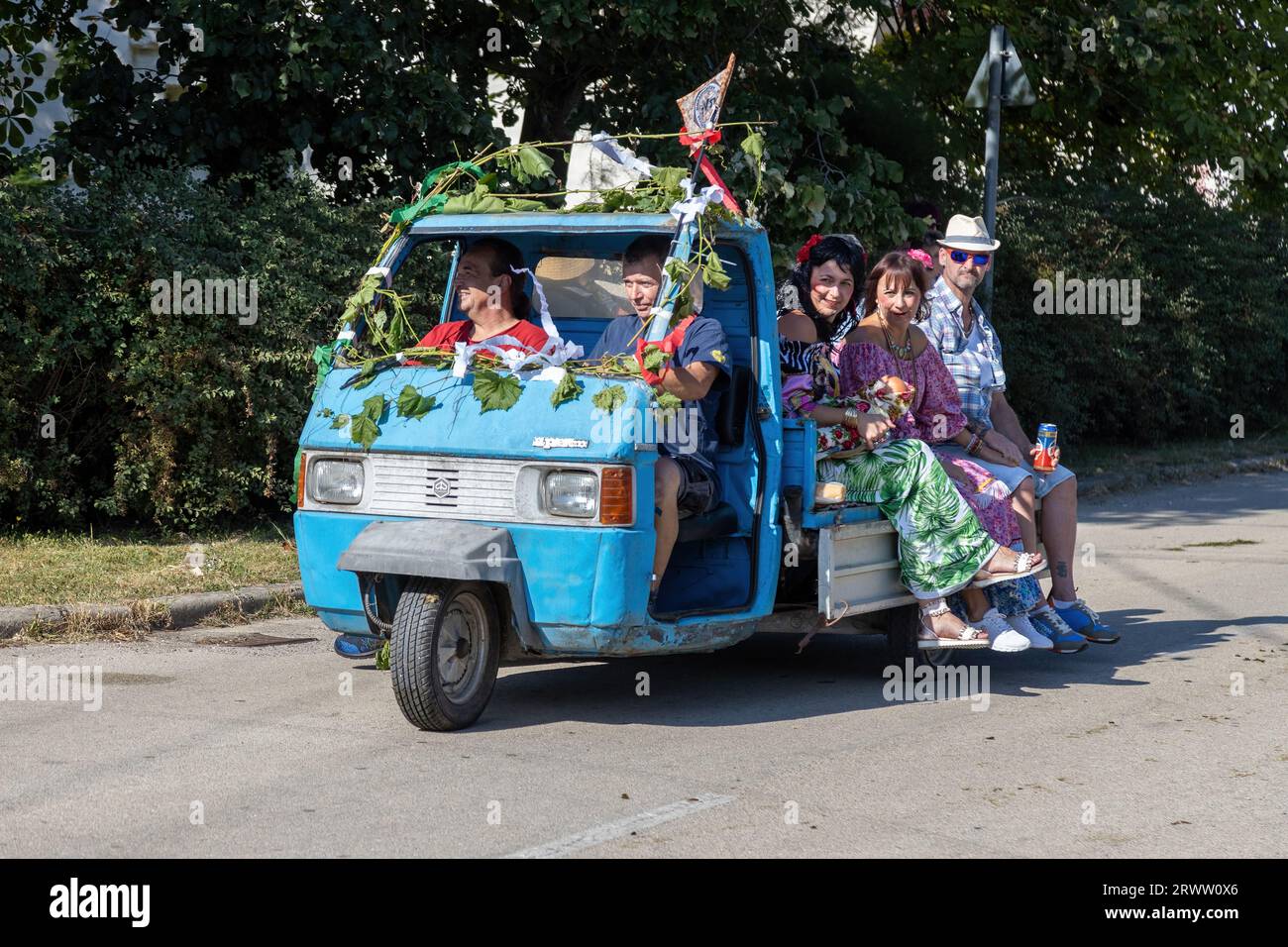 Traditional Hungarian harvest parade on September 16, 2023 in village ...